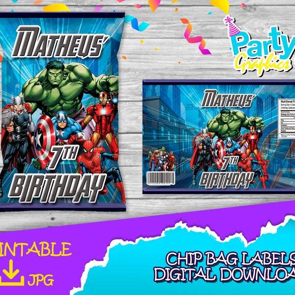 Printable Avengers Party Labels - Etsy