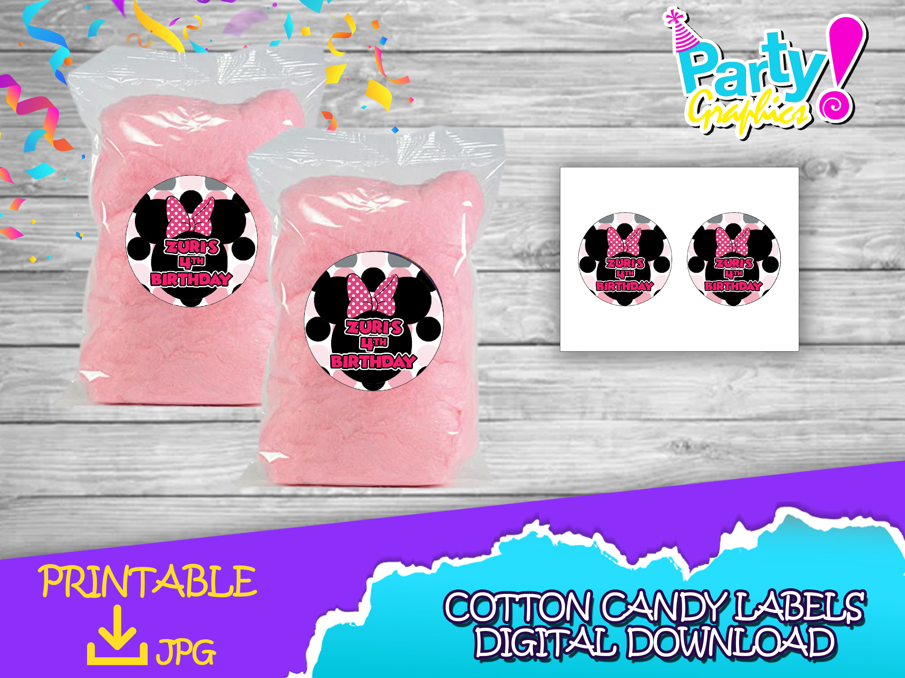 Mickey Mouse or Minnie Mouse Cotton Candy Mickey and Minnie - Etsy