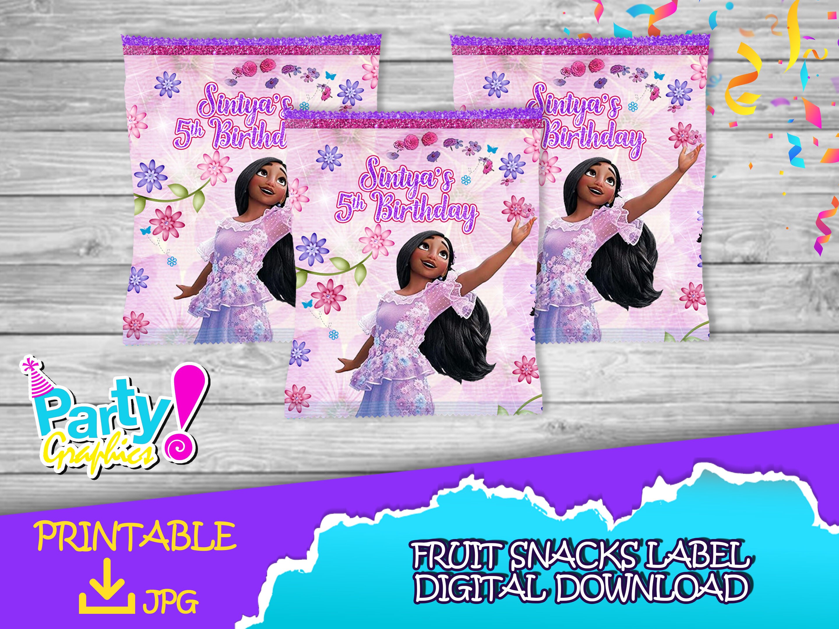 Isabella Encanto Birthday Pack Chip Bag fruit Snacks-favor - Etsy