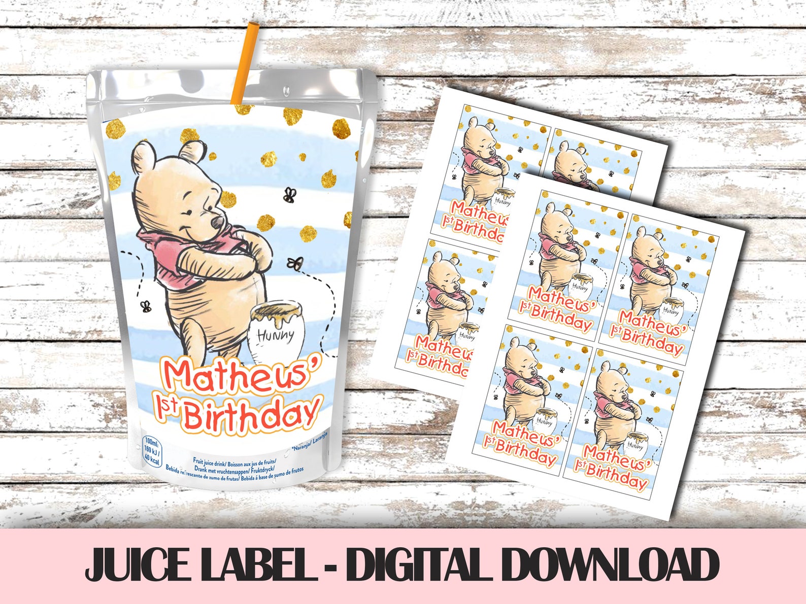 Winnie Pooh Pack chip Bag Fruit Snacks Favor Bag Juice - Etsy