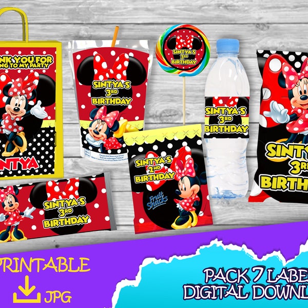 Minnie Mouse Labels - Etsy