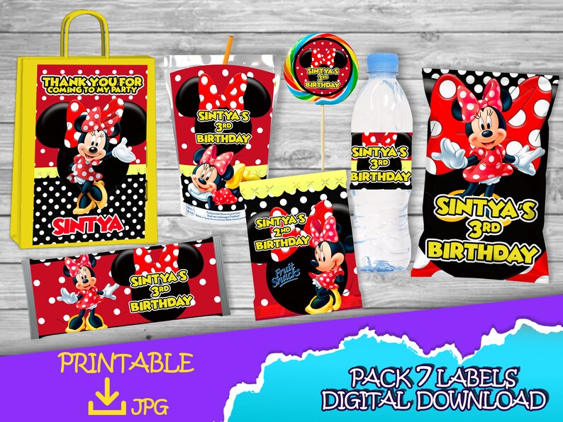 Minnie Mouse Birthday Pack Chip Bag fruit Snacks-favor - Etsy