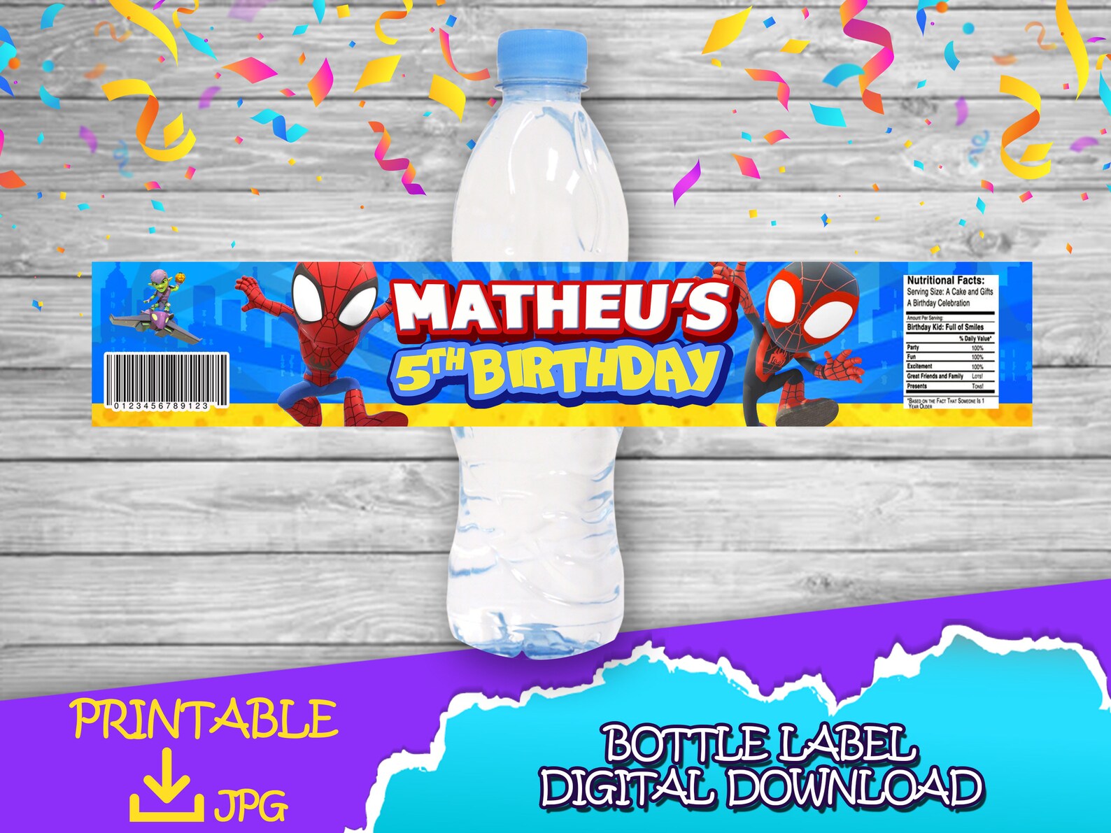 Spidey and His Amazing Friends Birthday Party bottle Label - Etsy