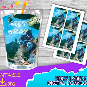 AVATAR Labels Pack - Chip Bag -fruit Snacks-favor Bag- Juice - Labels ...