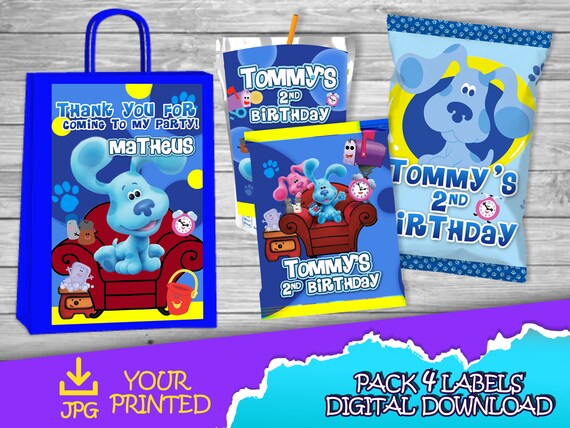 Blue's Clues Birthday Pack Chip Bag fruit Snacks-favor - Etsy