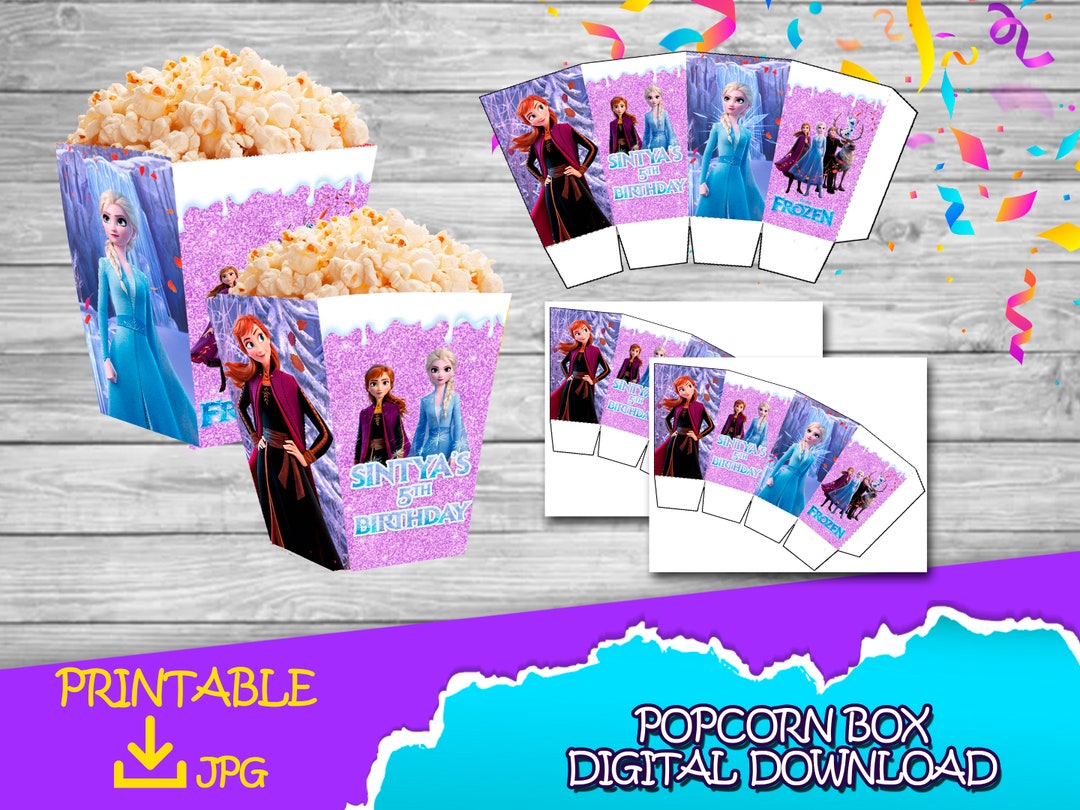 FROZEN POPCORN Frozen Popcorn Box Candy Box 4x2.75in Digital Download ...