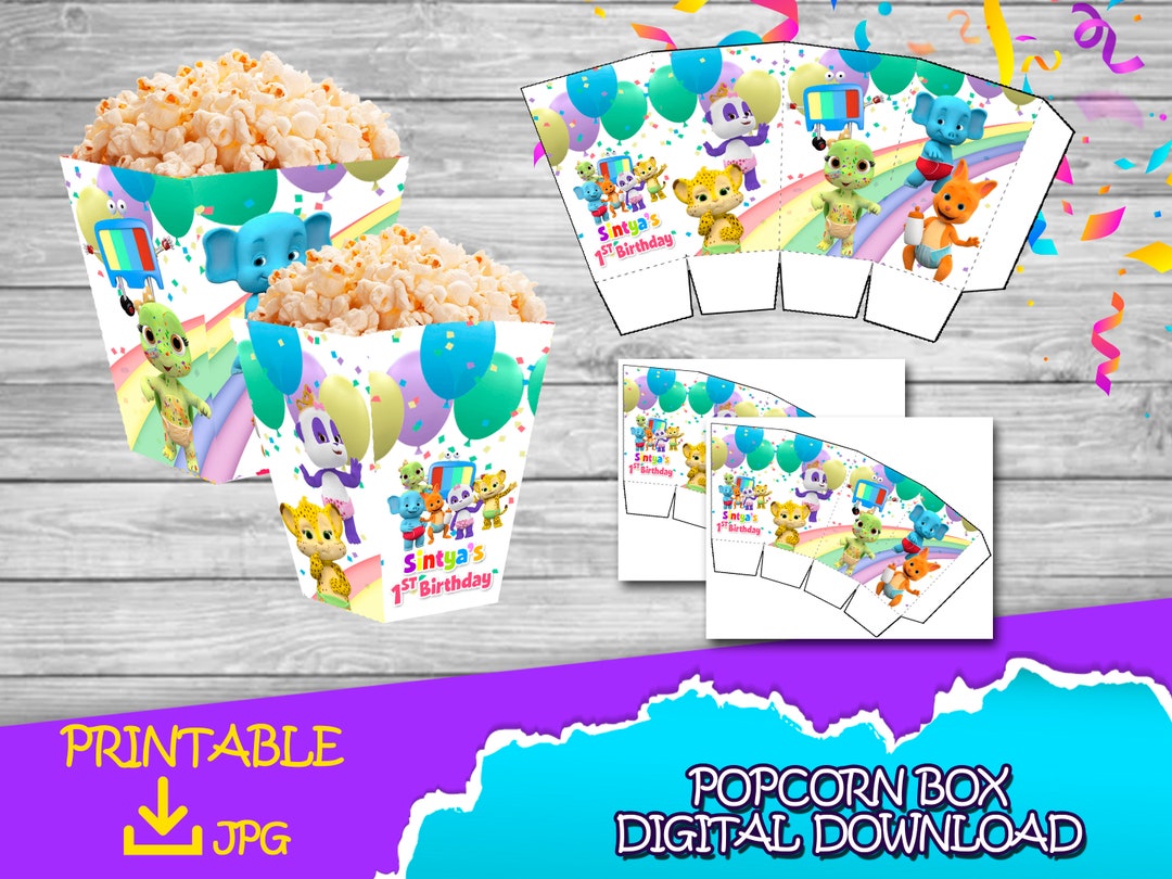 Word Party - Girl and Boy Word Party Popcorn Box - Candy Box - 4x2.75in ...
