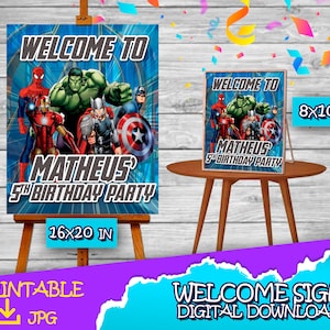 Welcome Sign Avengers Avengers Birthday Welcome Sign Avengers Birthday ...