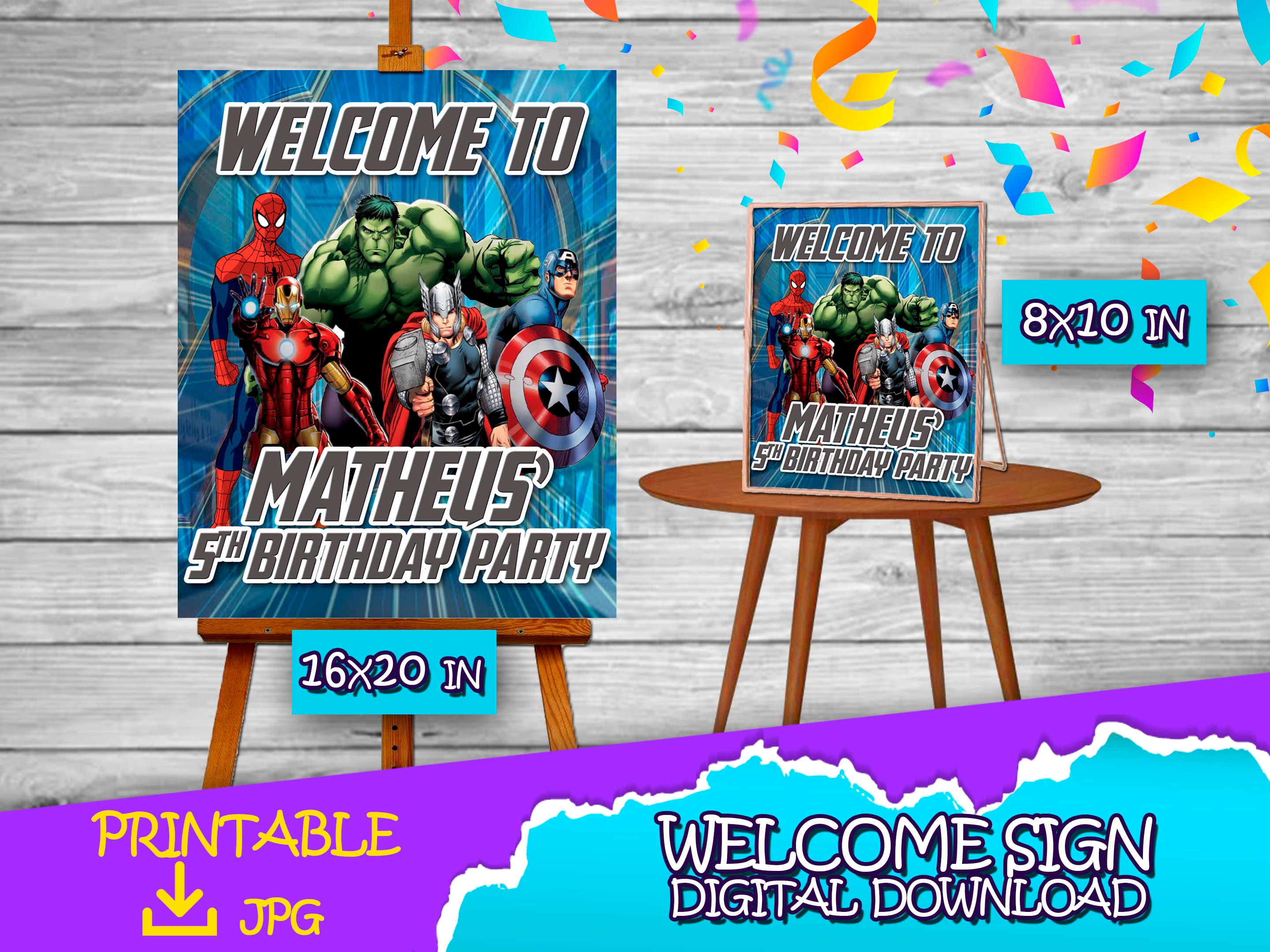 Welcome Sign Avengers Avengers Birthday Welcome Sign - Etsy UK