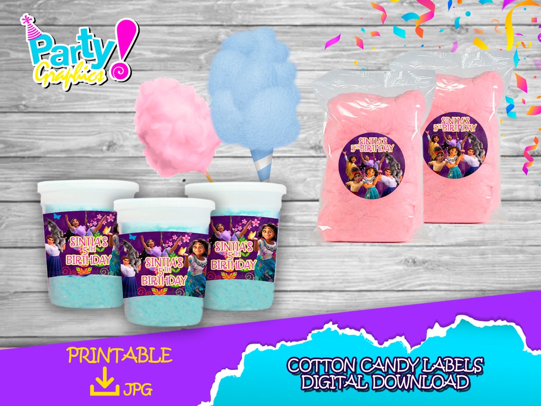 Charm Cotton Candy Labels - Charm Cotton Candy Tub Label - Charm Candy ...