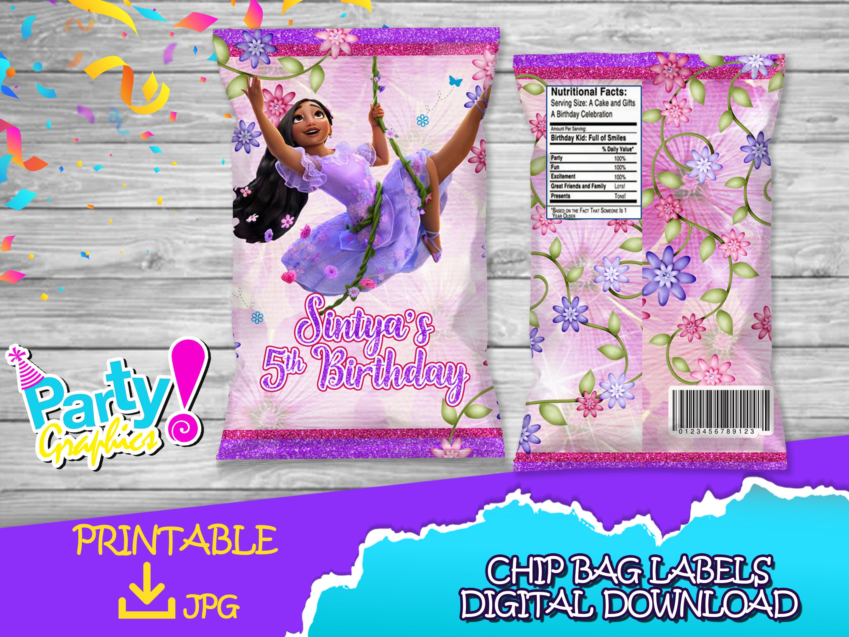 Isabella Encanto Birthday Pack Chip Bag fruit Snacks-favor - Etsy