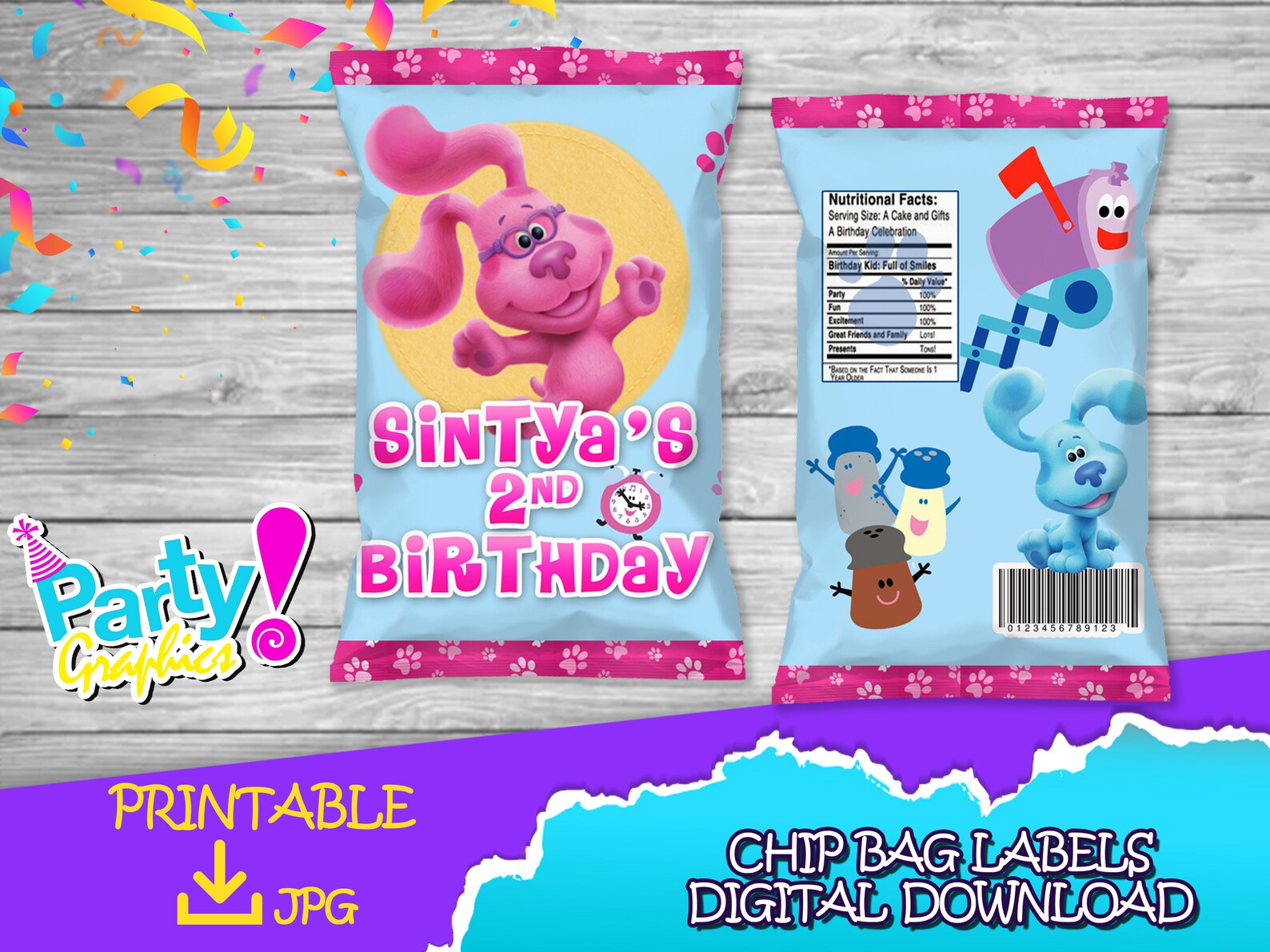 Magenta Birthday Pack Chip Bag fruit Snacks-favor Bag - Etsy