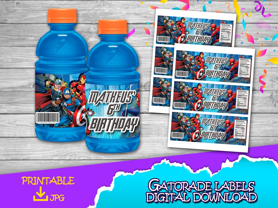 Avengers Bottle Label, Avengers Party, Avengers Candy Labels - Digital ...