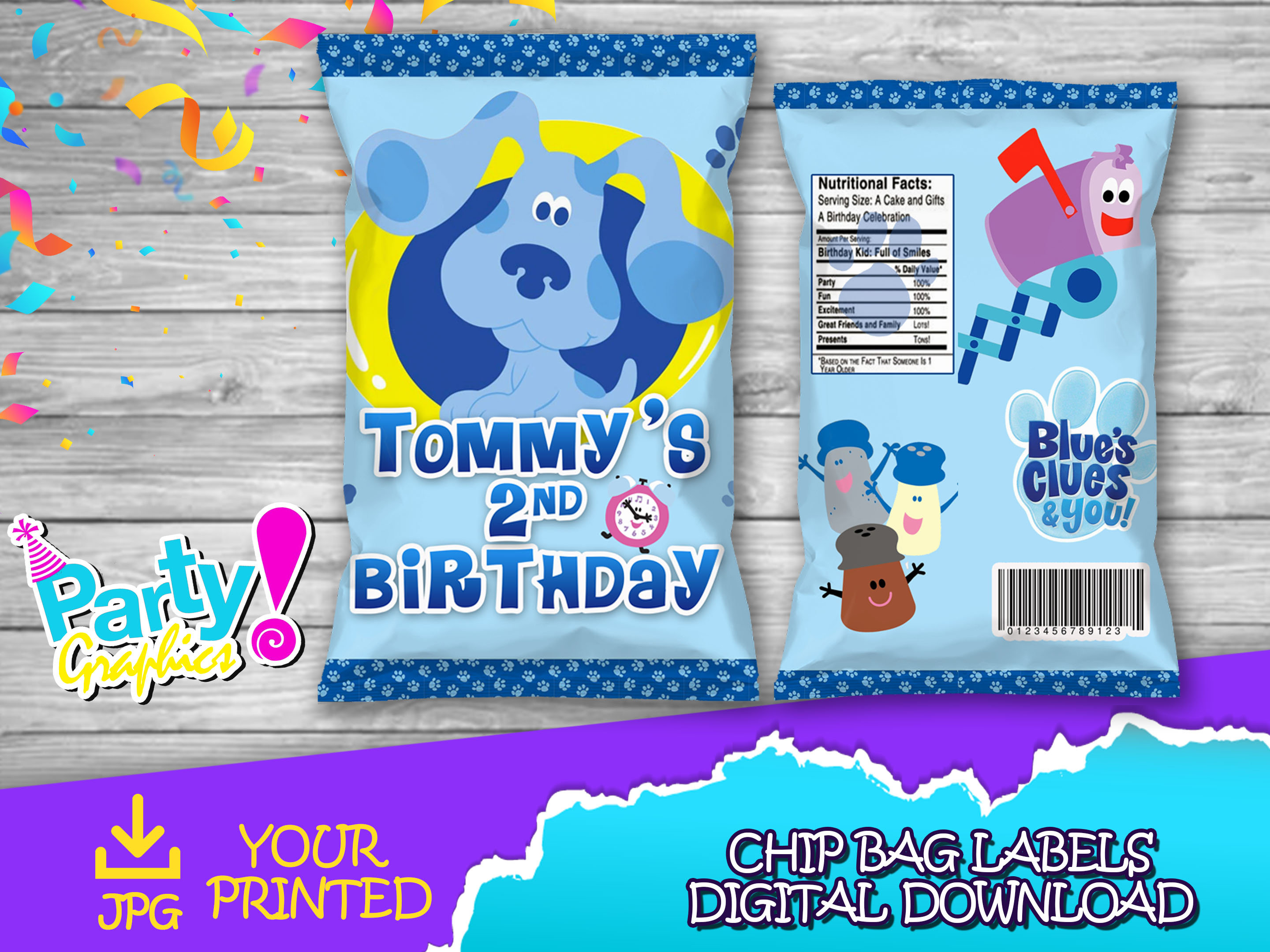 Blue's Clues Birthday Pack Chip Bag fruit Snacks-favor - Etsy Canada