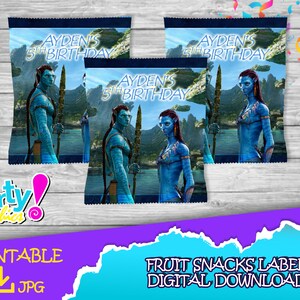 AVATAR Labels Pack - Chip Bag -fruit Snacks-favor Bag- Juice - Labels ...
