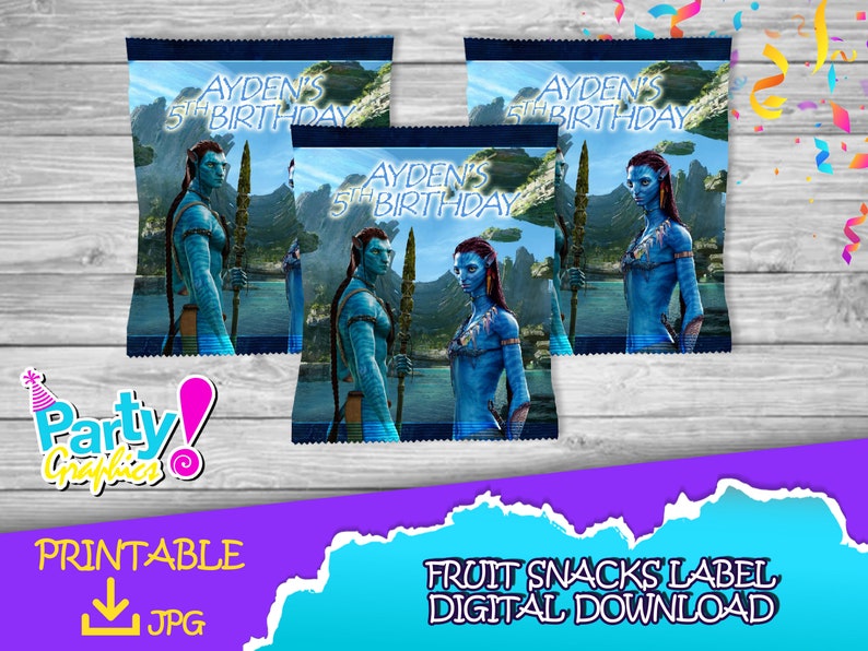 AVATAR Labels Pack Chip Bag fruit Snacks-favor Bag Juice - Etsy