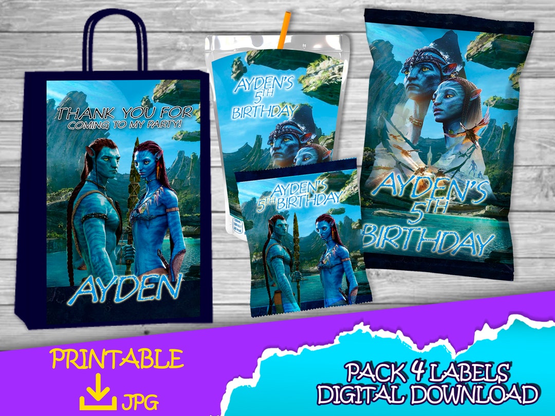 AVATAR Labels Pack - Chip Bag -fruit Snacks-favor Bag- Juice - Labels ...