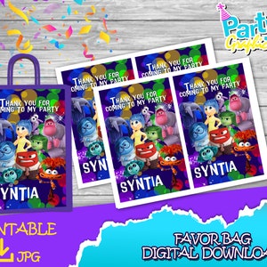 Inside Out Birthday Pack - Chip Bag - Fruit Snacks - Favor Bag - Juice ...