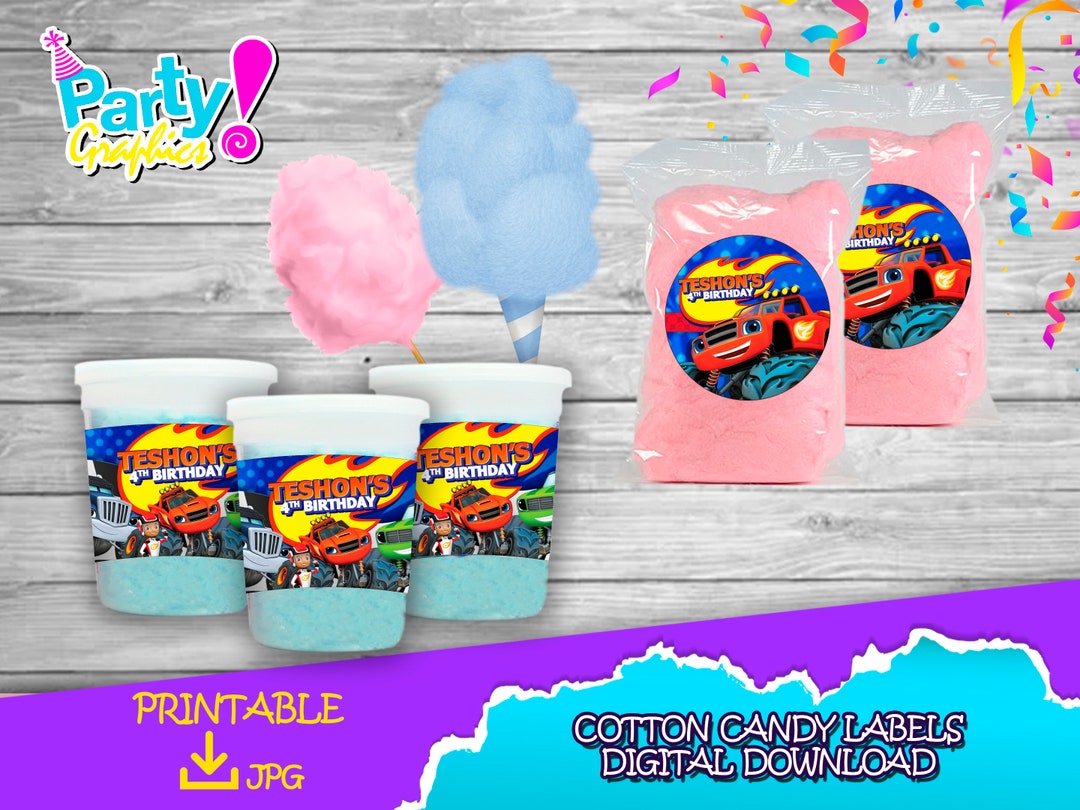 Blaze and the Monster Machines Cotton Candy Labels Blaze - Etsy