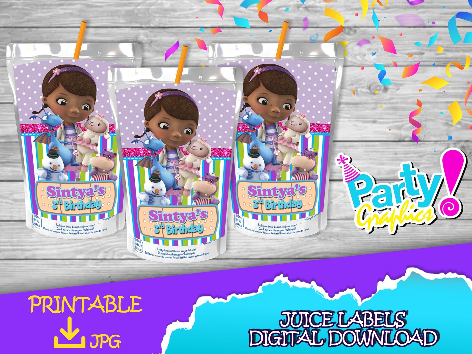 Doc Mcstuffins Birthday Pack Chip Bag fruit Snacks-favor - Etsy