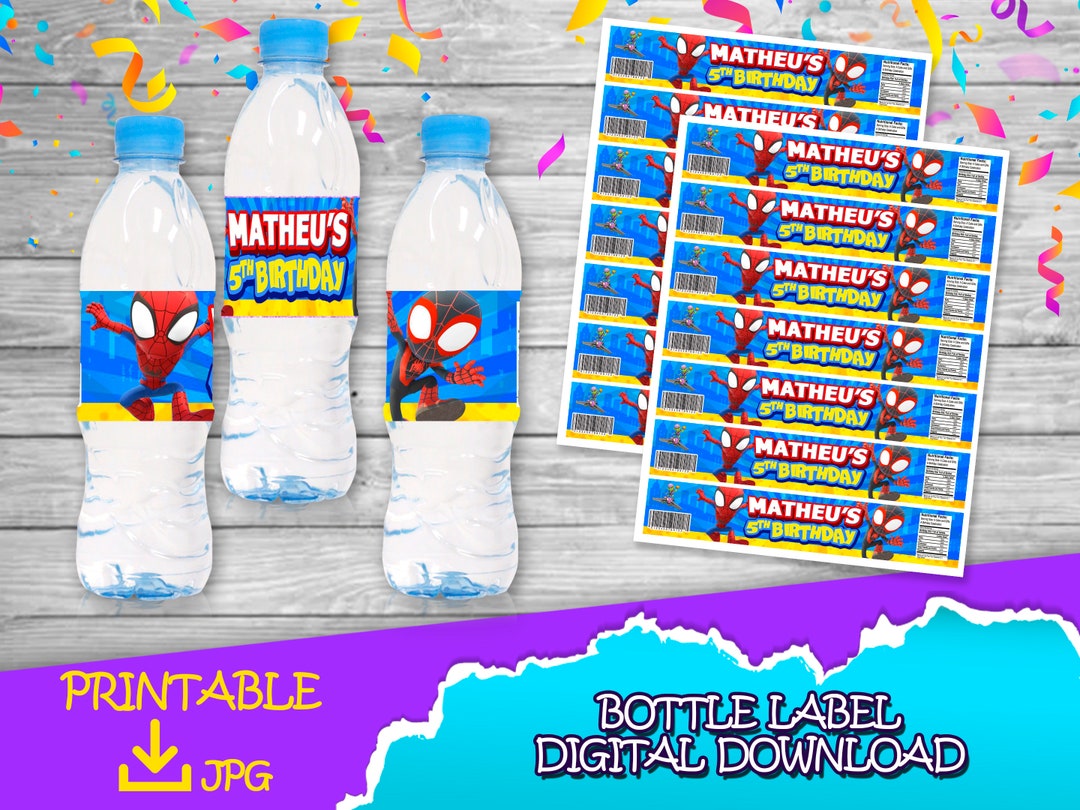 Spidey and His Amazing Friends Birthday Party -bottle Label - DIGITAL ...