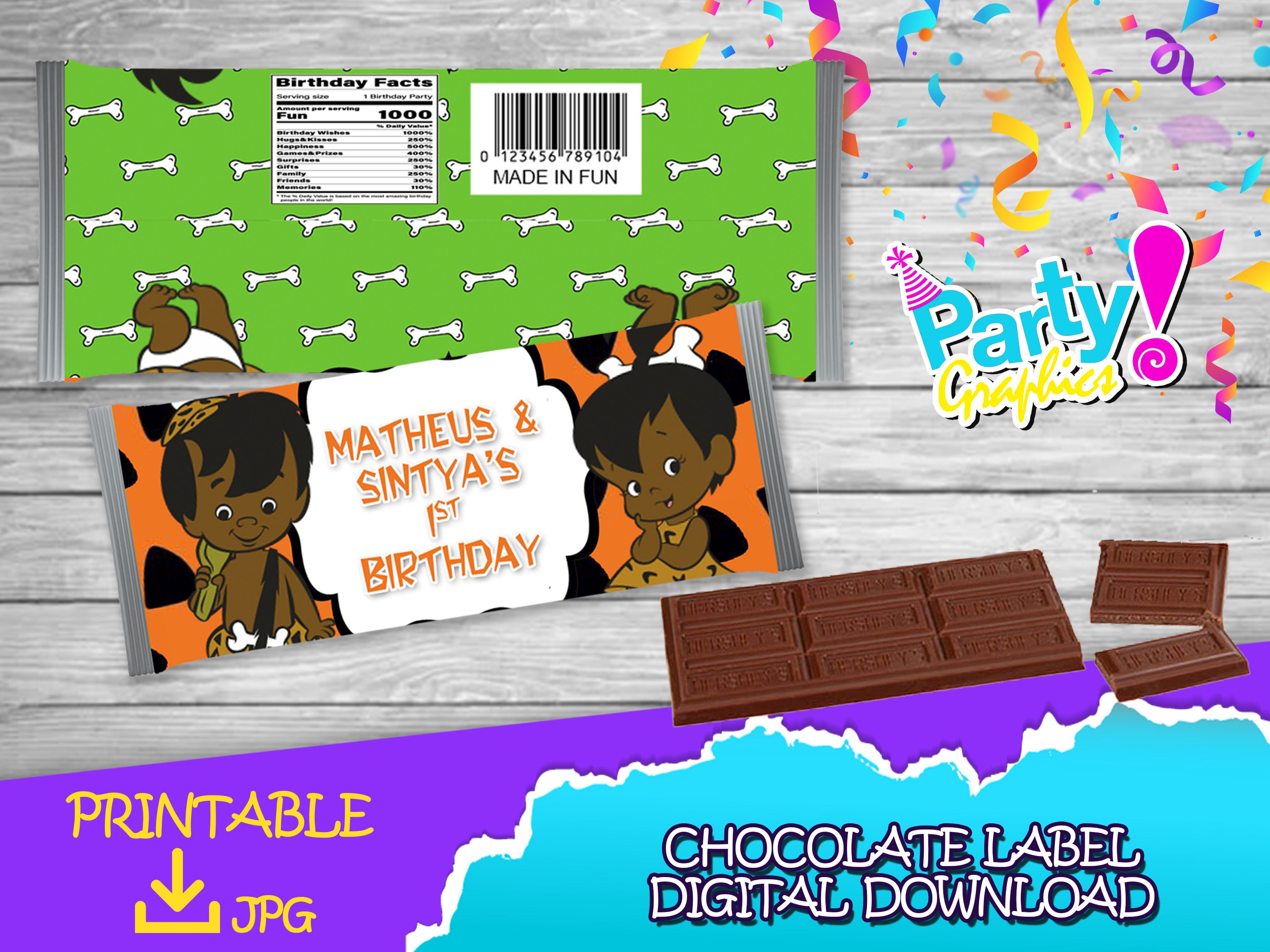 Pebbles and Bam Bam Birthday Pack Chip Bag fruit - Etsy