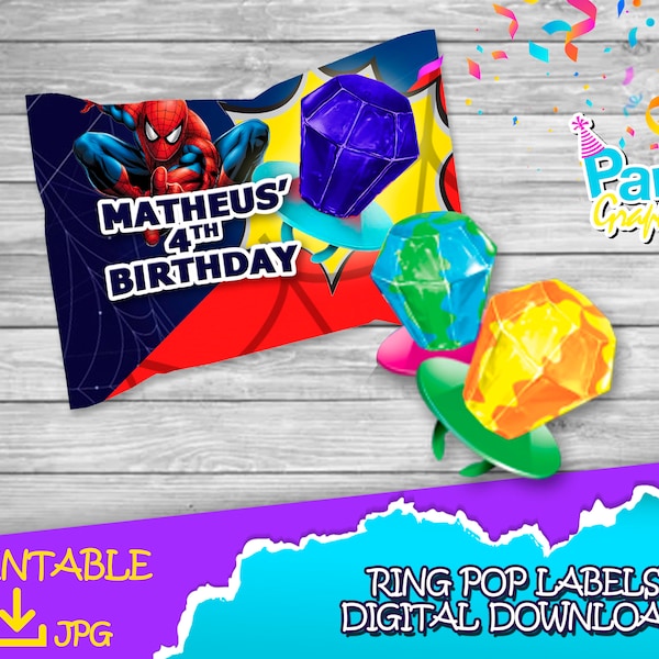 Spiderman Ring Pops - Etsy