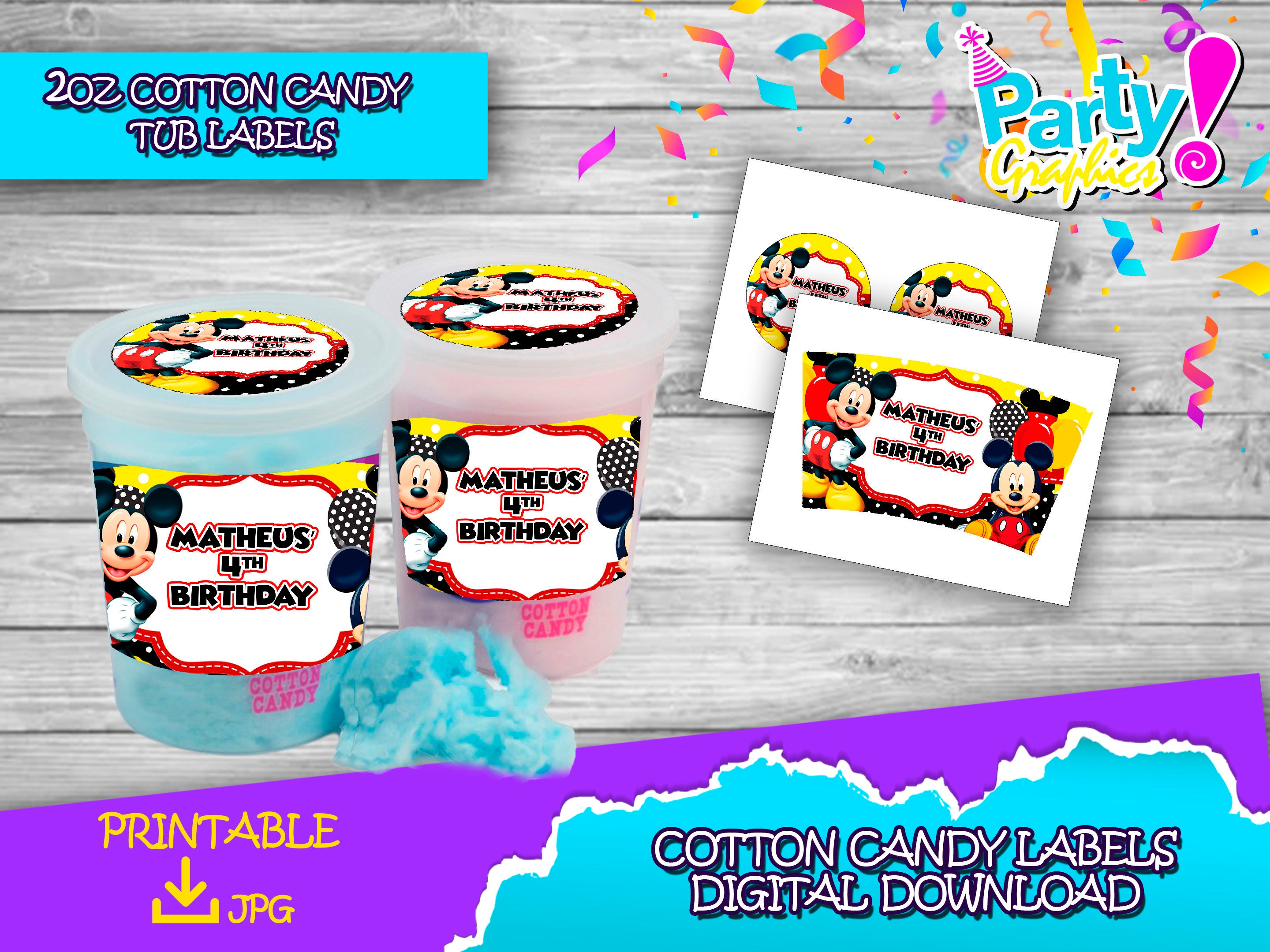 Mickey Mouse or Minnie Mouse Cotton Candy Mickey and Minnie - Etsy