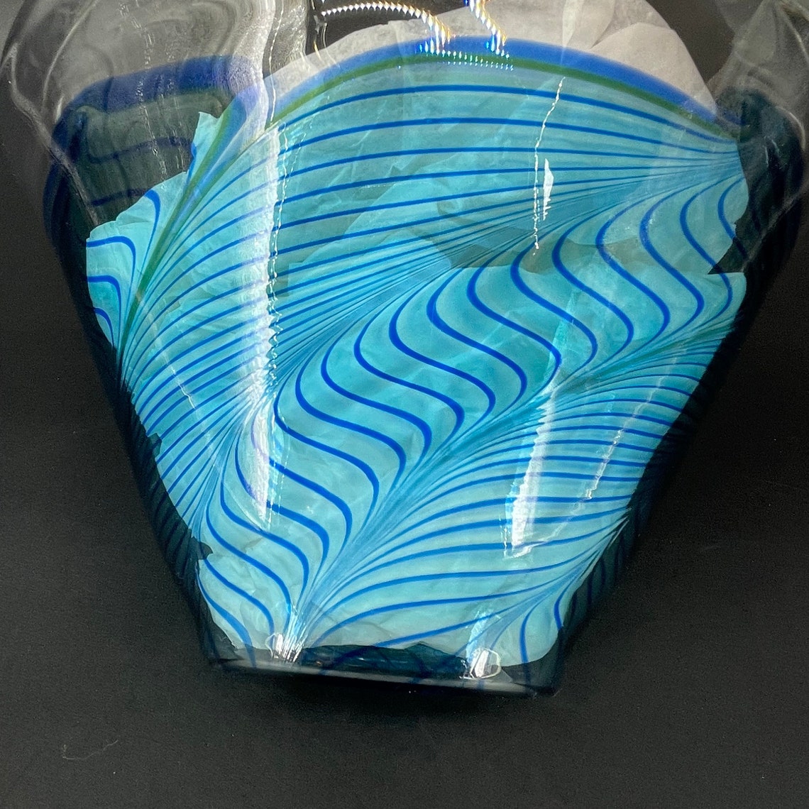 Zellique Studio Pulled Festher Art Glass Bowl - Etsy