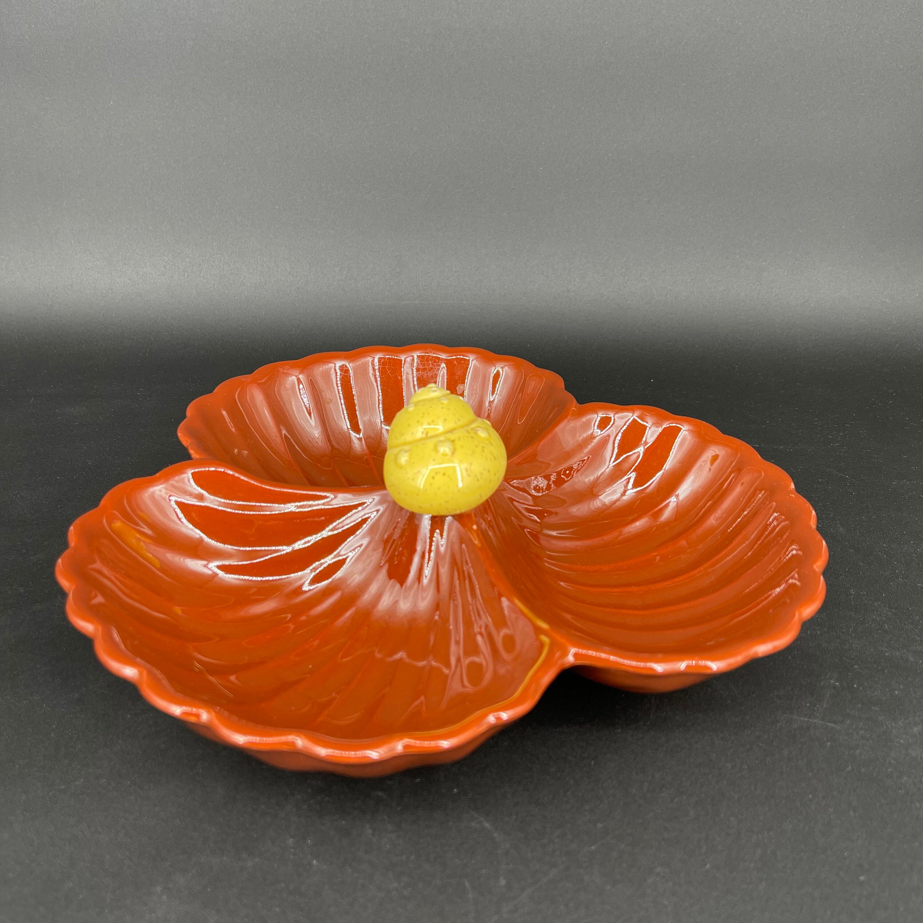 Vintage 1960's Ceramic Pottery Clamshell Candy Fruit & - Etsy