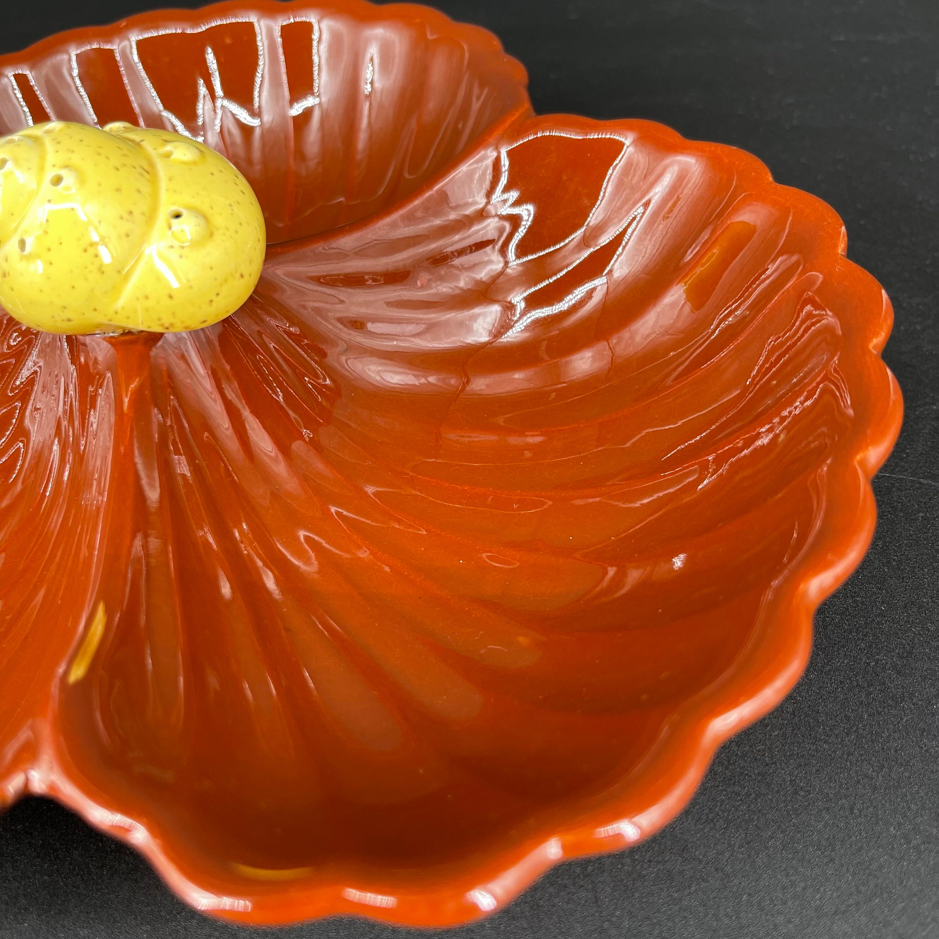 Vintage 1960's Ceramic Pottery Clamshell Candy Fruit & - Etsy
