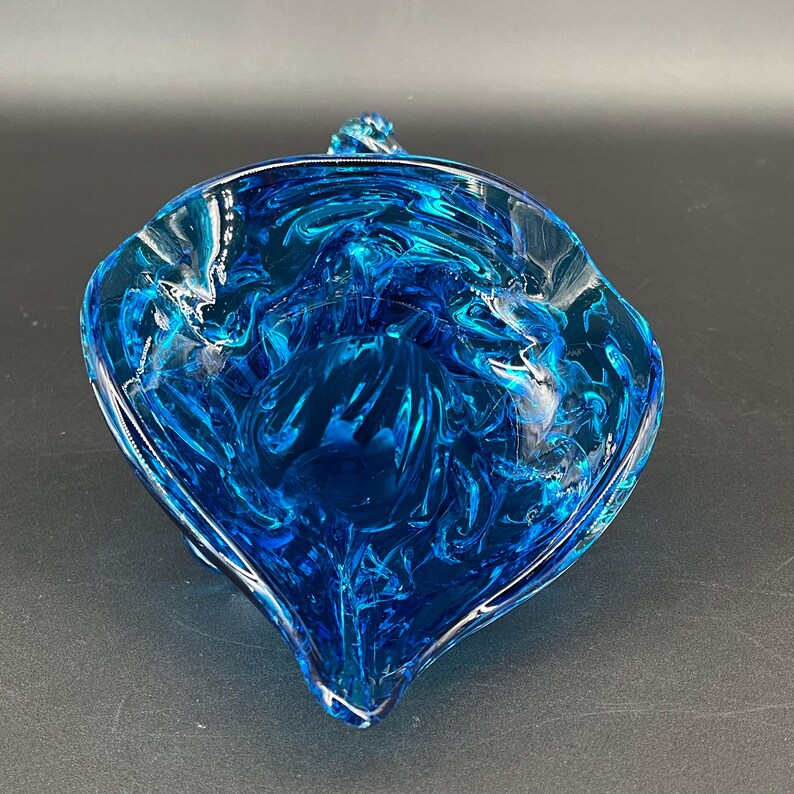 Vintage Blue Glass Conch Shell Abstract Art Handblown Figurine - Etsy