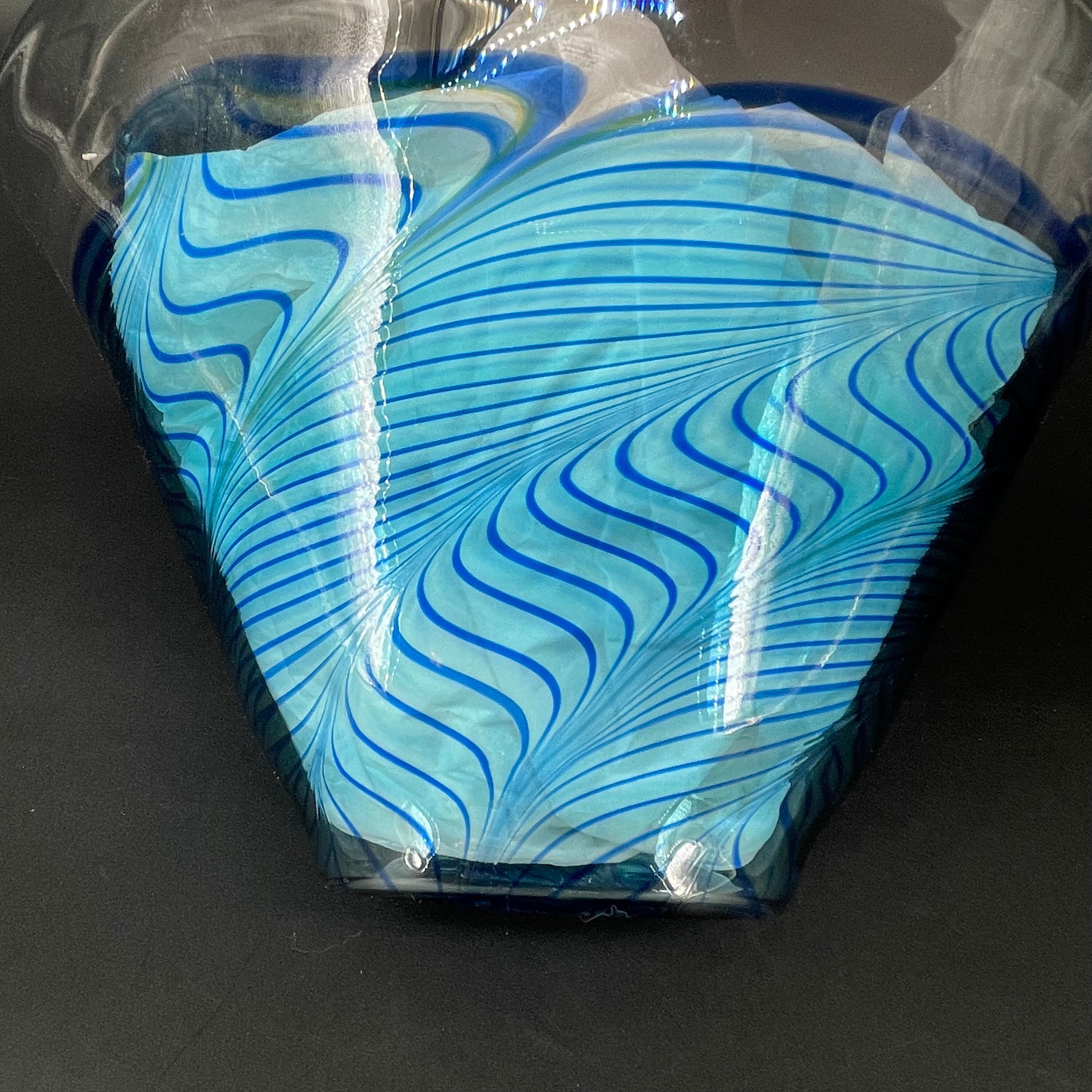 Zellique Studio Pulled Festher Art Glass Bowl - Etsy