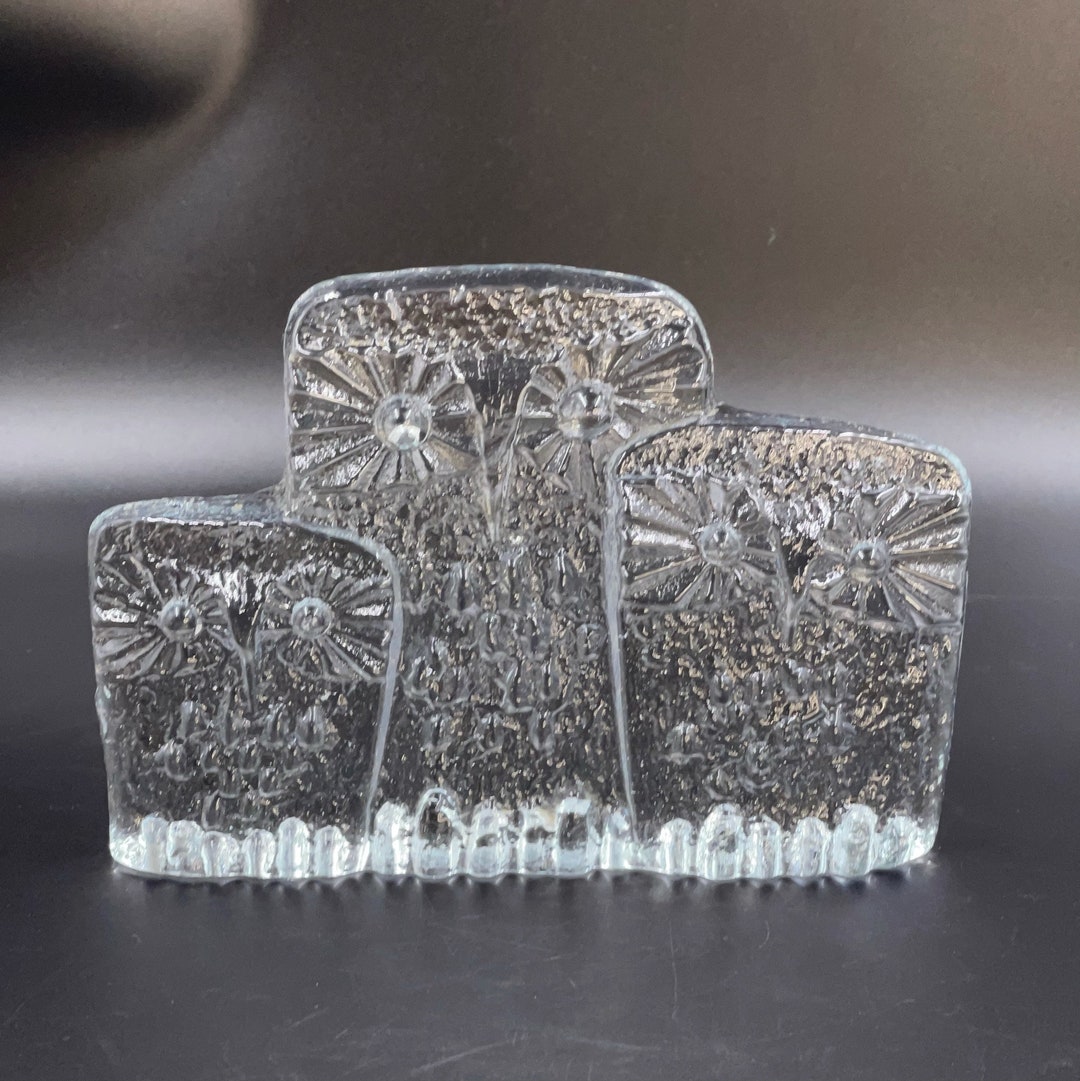 Rare MCM Blenko Don Shepard DAS Designs Ice Flow Glass Owls Paperweight ...