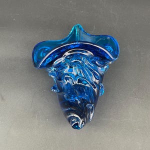 Vintage Blue Glass Conch Shell Abstract Art Handblown Figurine - Etsy