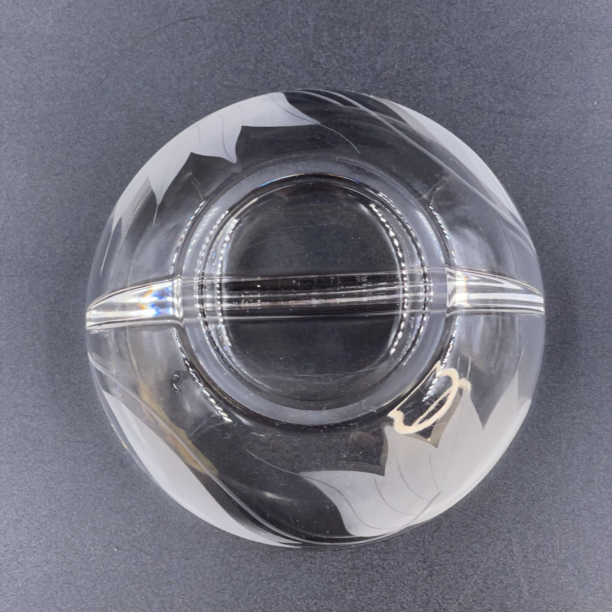 Vintage 4 Pieces Clear and Floral Glass Divided Mayonnaise Bowl ...