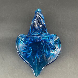 Vintage Blue Glass Conch Shell Abstract Art Handblown Figurine - Etsy