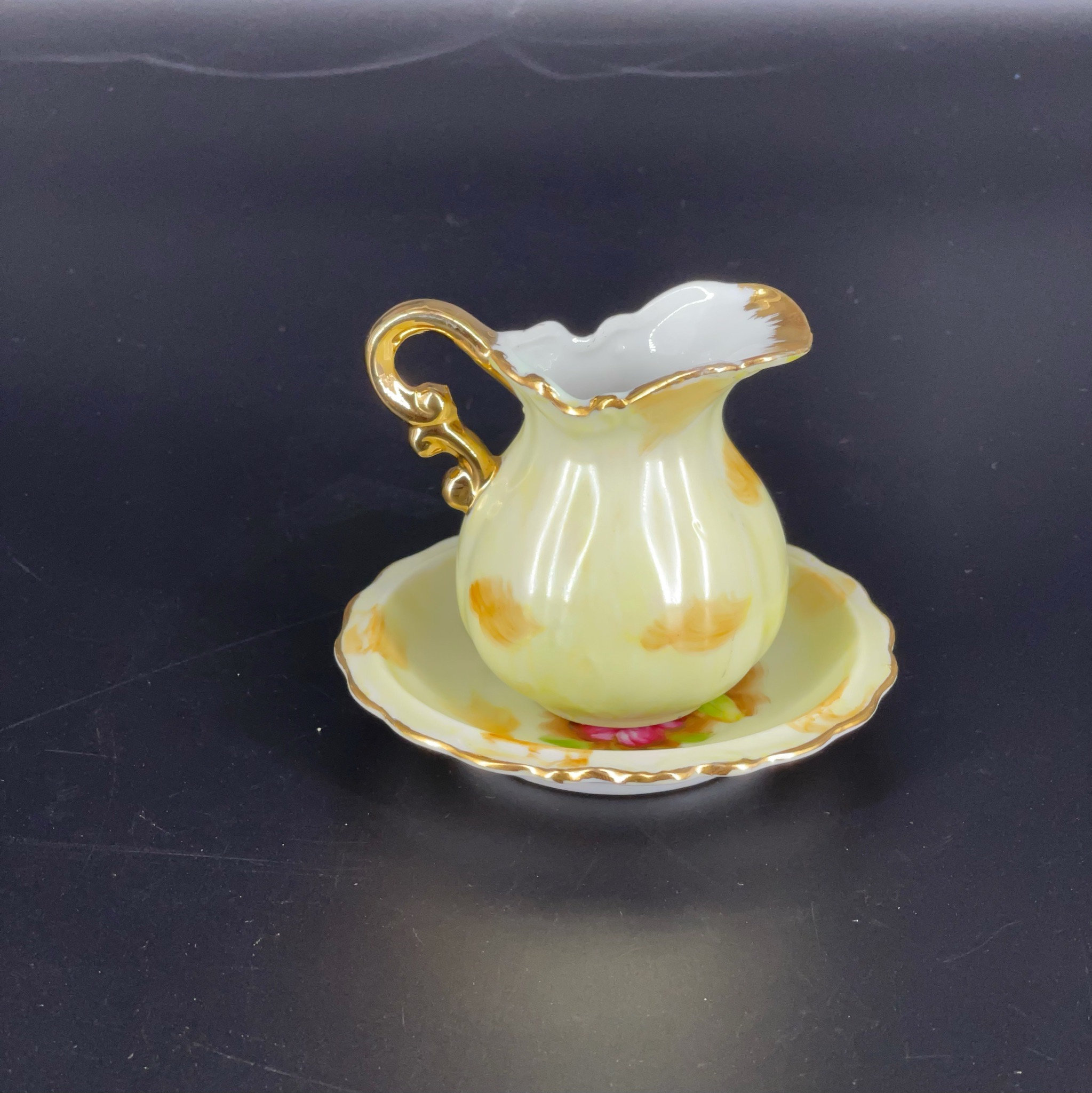 Vintage Hand Painted Lefton Water Pitcher W/matching Basin - Etsy