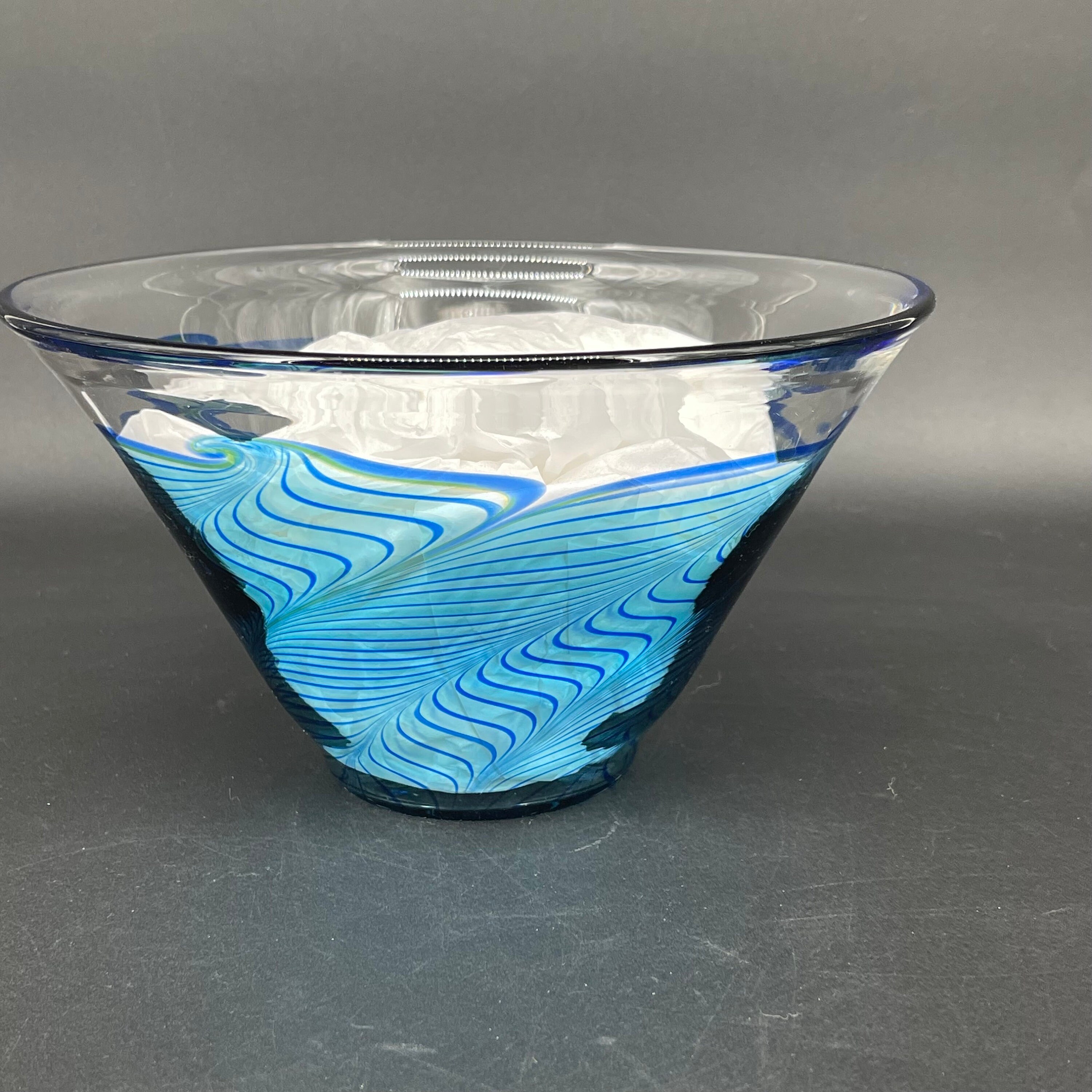 Zellique Studio Pulled Festher Art Glass Bowl - Etsy