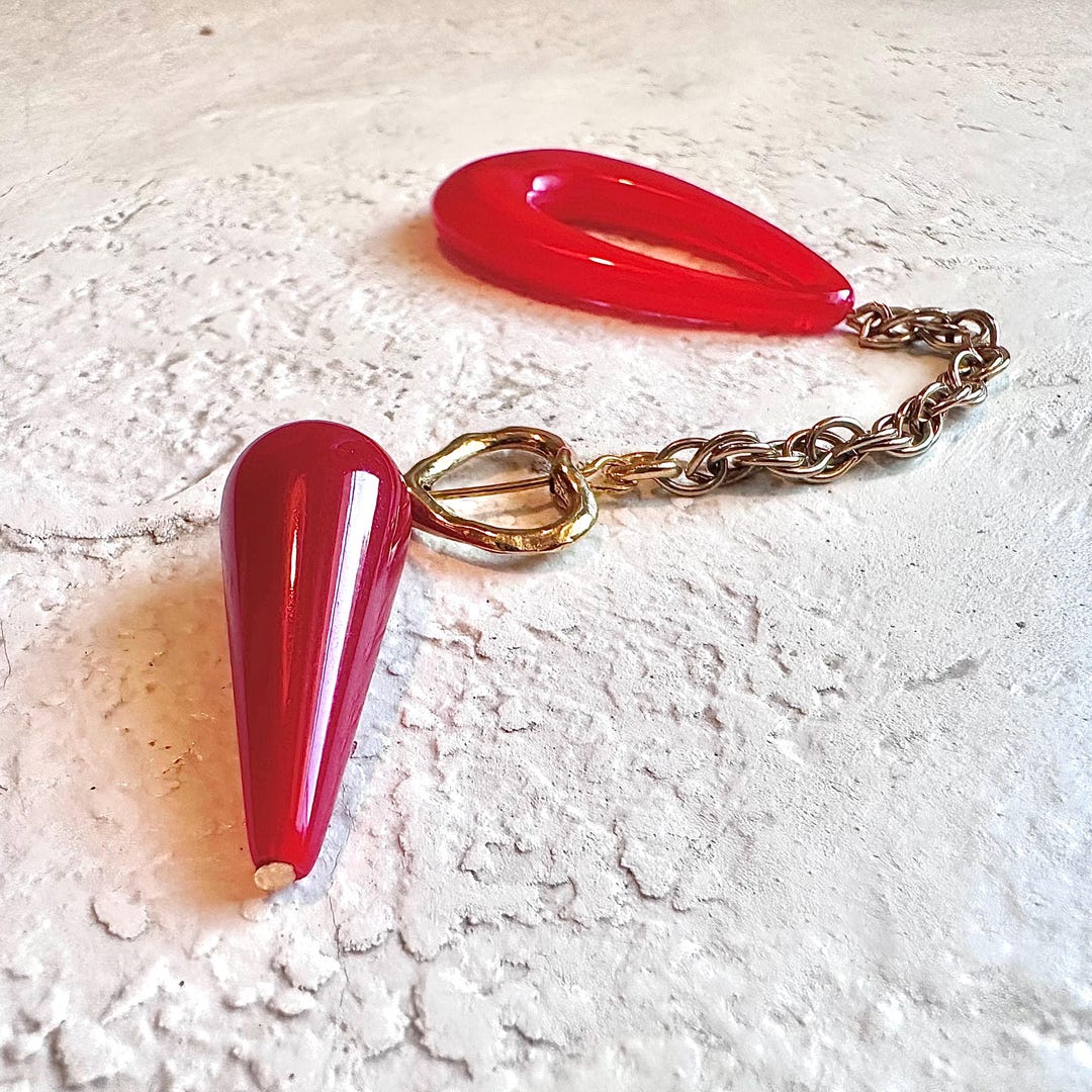 Red Tear Drop Dowsing Pendulum: Handmade Divination Tool - Etsy
