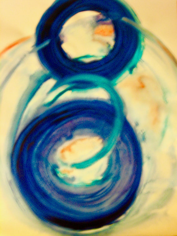 Art Painting Abstract Art Circles in Blue - Etsy