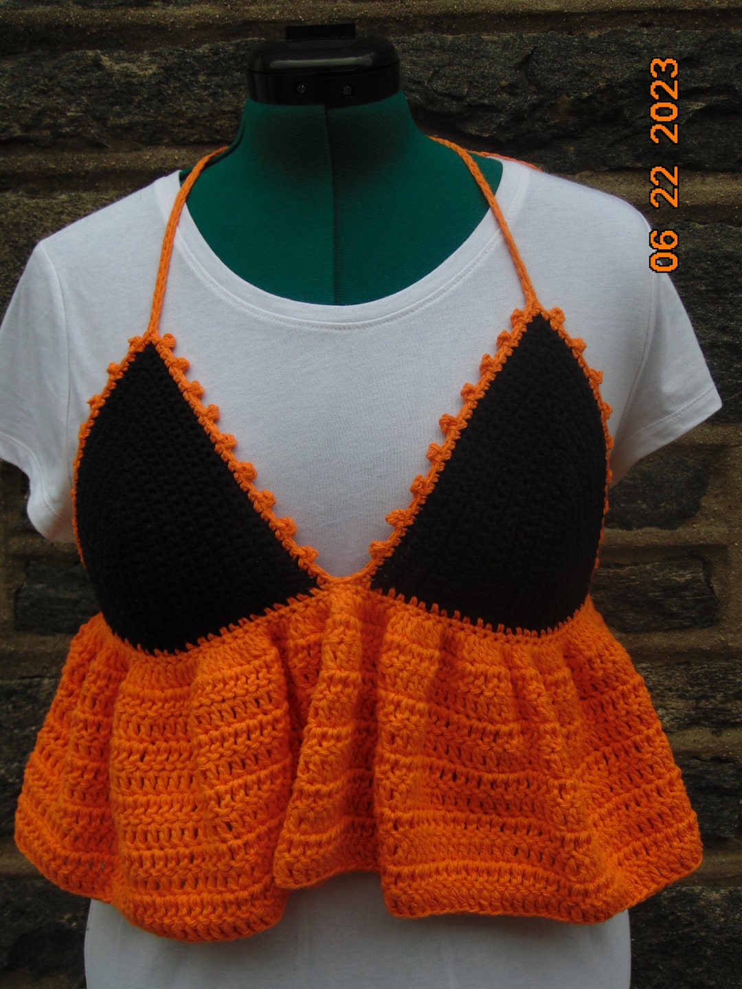 Halloween Ruffle Crop Top | Halloween Ruffle Crochet Crop Top ...