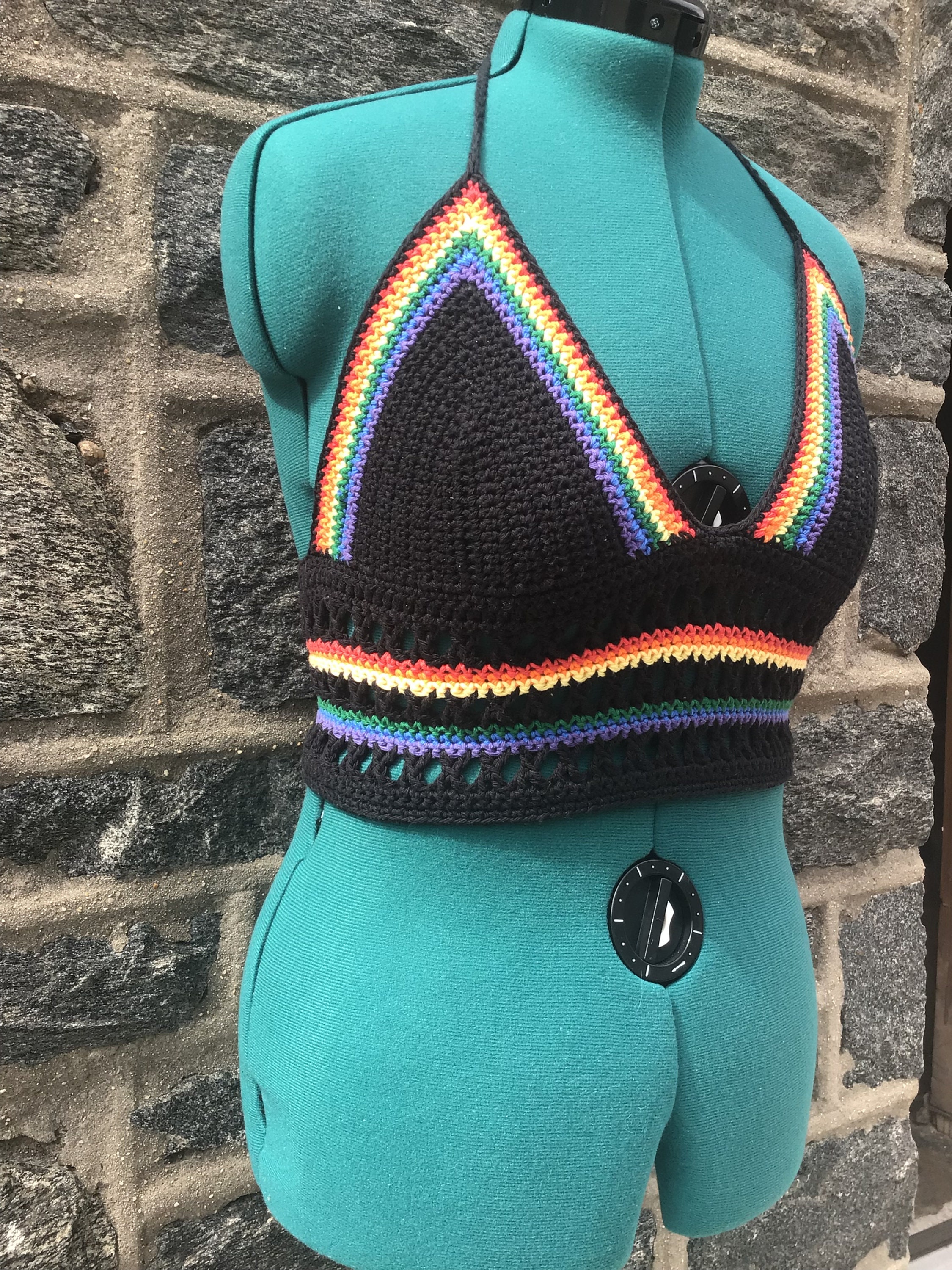 Made To Order X Rainbow Crop Top Pride Crochet Crop Top Handmade Pride