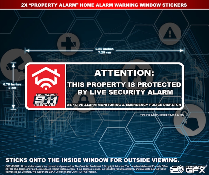 2x Property Security Home Alarm Window Stickers Decals - Etsy