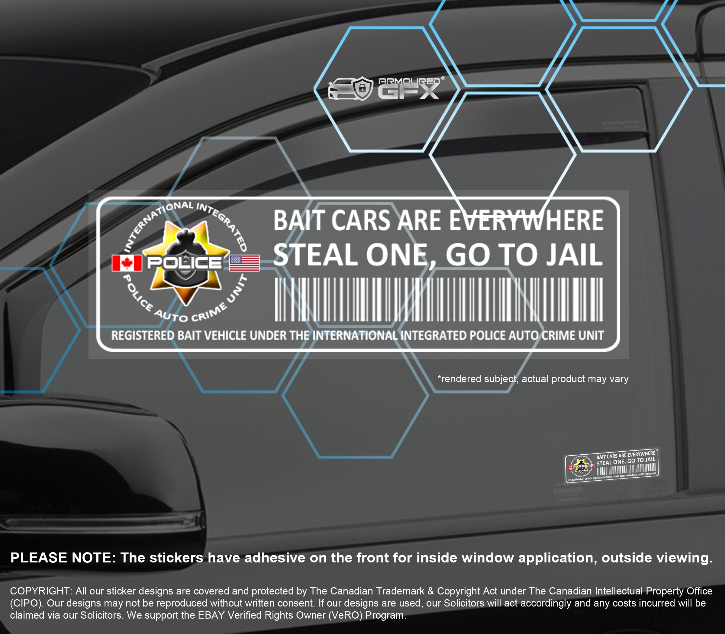 2x Bait Car Vehicle Alarm GPS Tracking Enabled Barcode Police Security ...