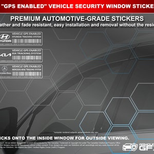 2x GPS Tracking Enabled Vehicle Car Alarm Security Window Vinyl ...