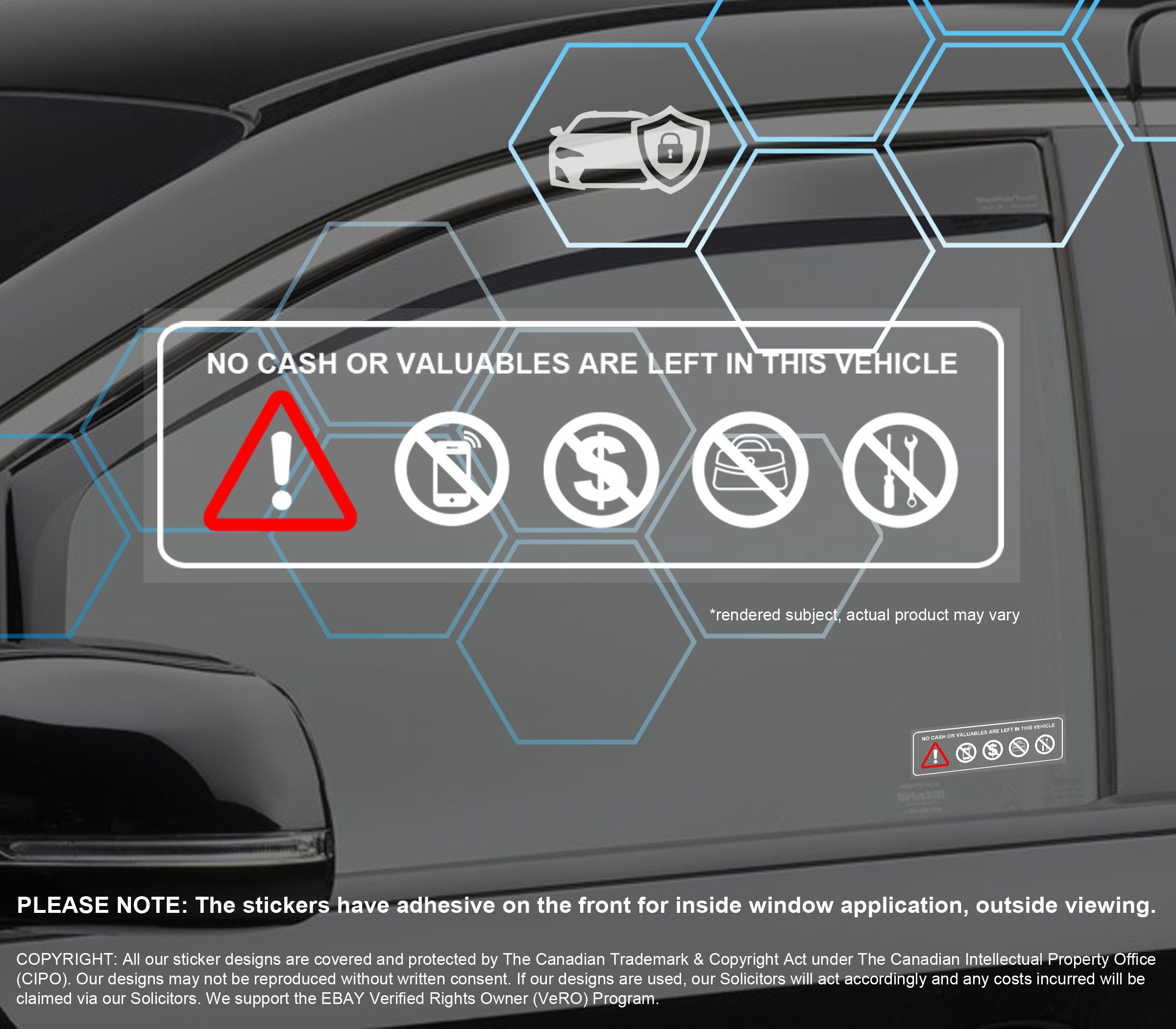 2x No Valuables Vehicle Car Fleet Warning Window Stickers Decals - Etsy