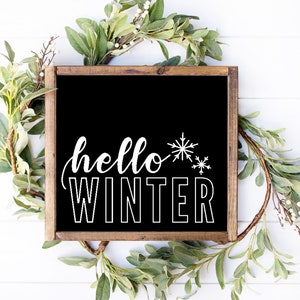 Hello Winter | Interchangeable Farmhouse Frame | Gift | Seasonal Decor ...
