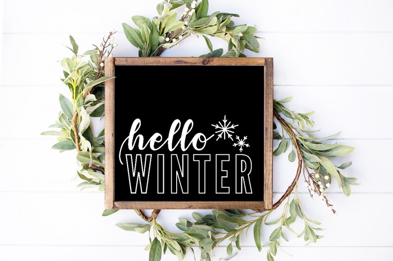 Hello Winter | Interchangeable Farmhouse Frame | Gift | Seasonal Decor ...