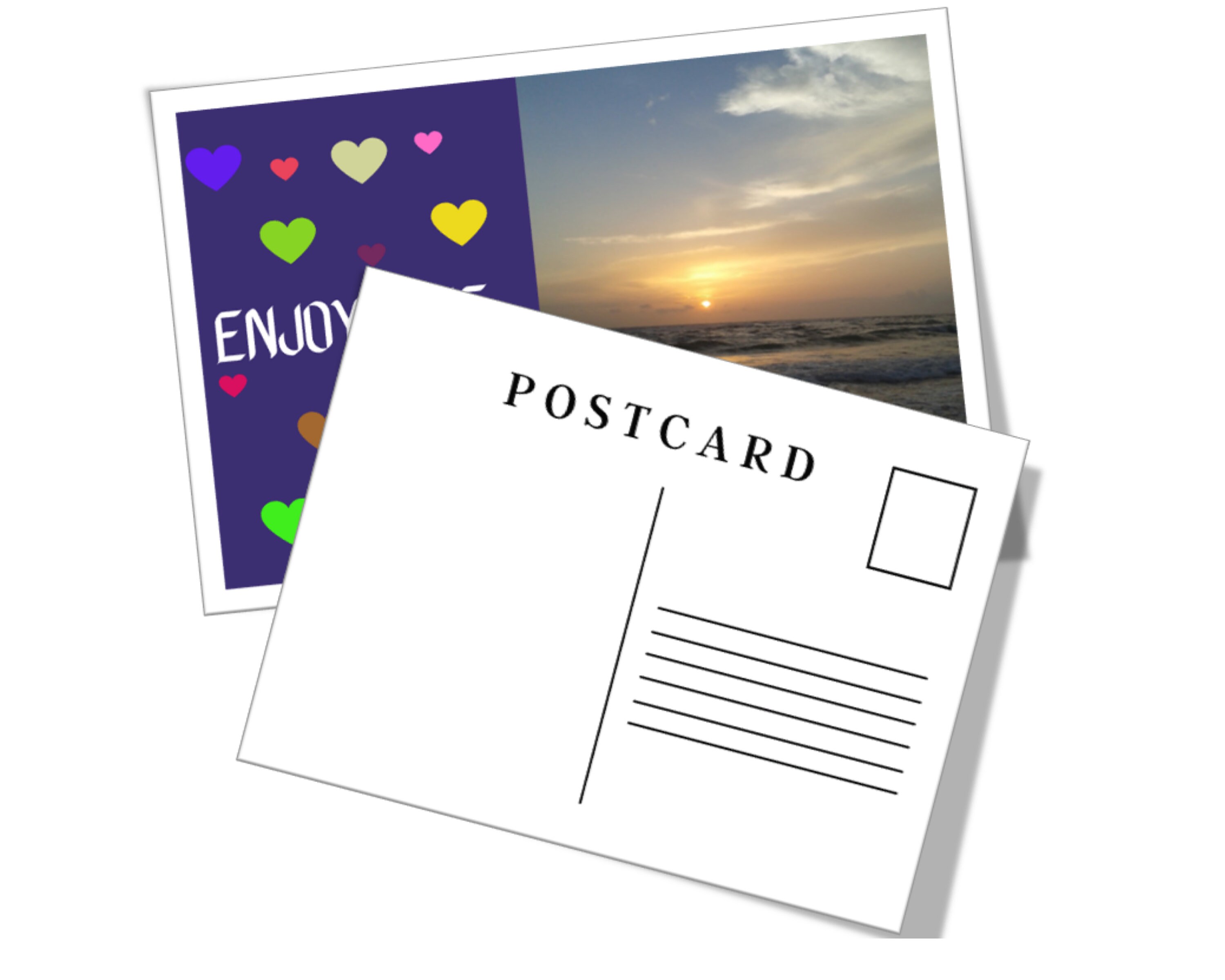 Printable and editable postcard set digital instant download Natural ...